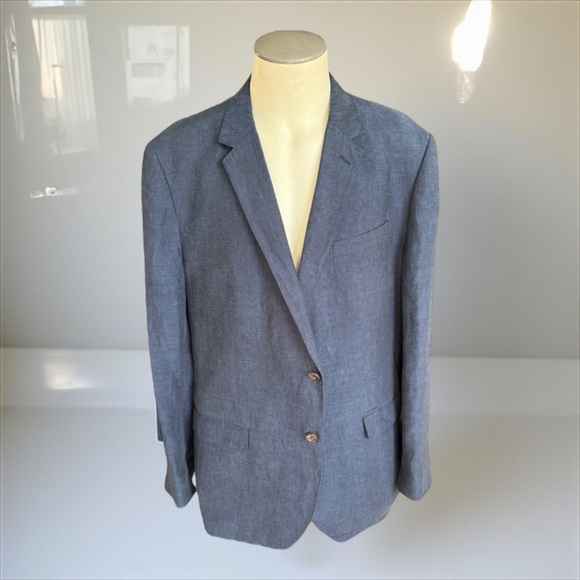 Bonobos | Suits & Blazers | Bonobos Tessuti Sondrio Blue Linen Half ...